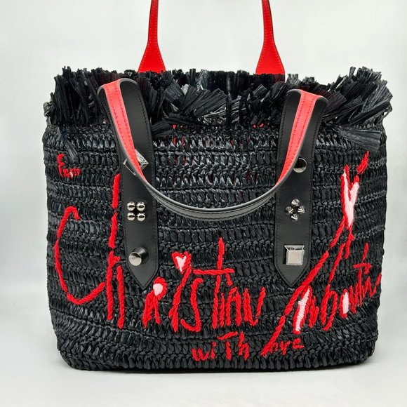 Christian Louboutin | Bags | Christian Louboutin Frangibus Cl Raffia ...